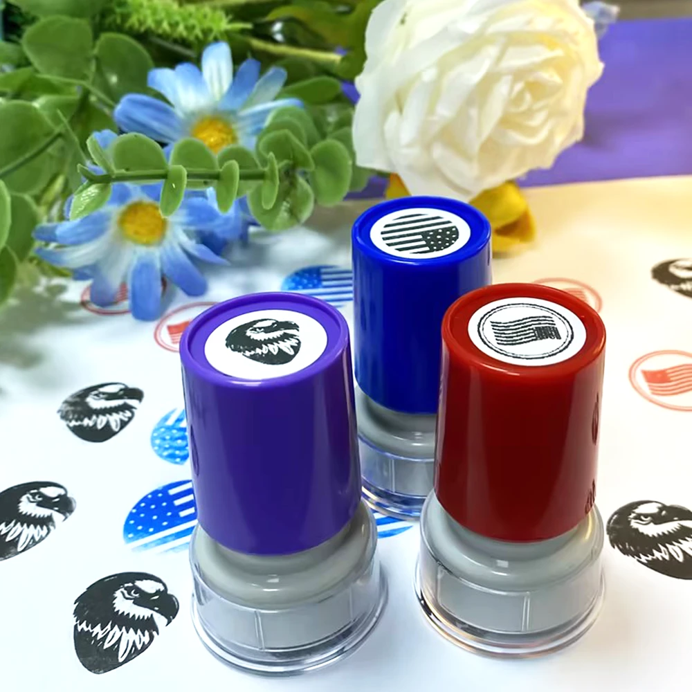 Red, White And Blue American Flag Automatic Ink Eagle Stamp, Eagle ...