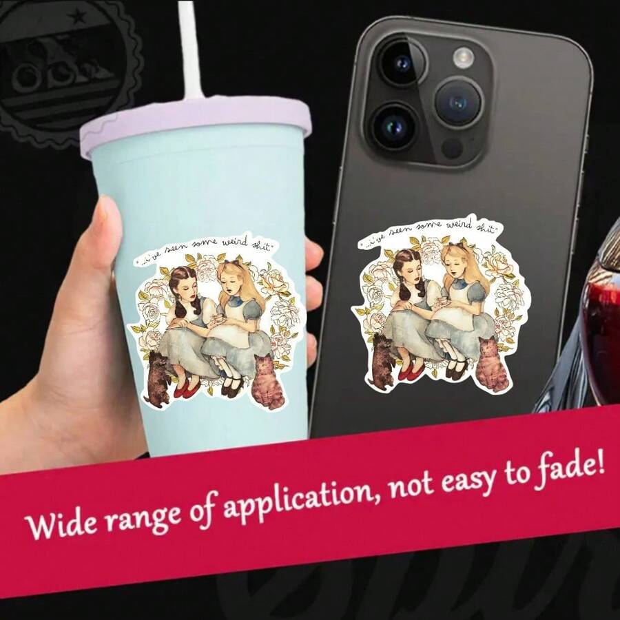 Dorothy And Alice In Wonderland Thermal Laminated Waterproof Sticker, I ...