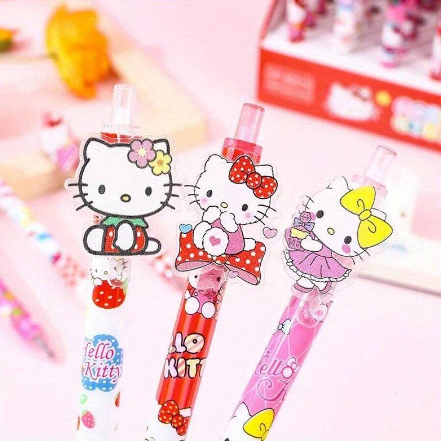 Sanrio 6pcs/Set Sanrio Cartoon Neutral Pens, Hello Kitty Creative 0.5mm ...