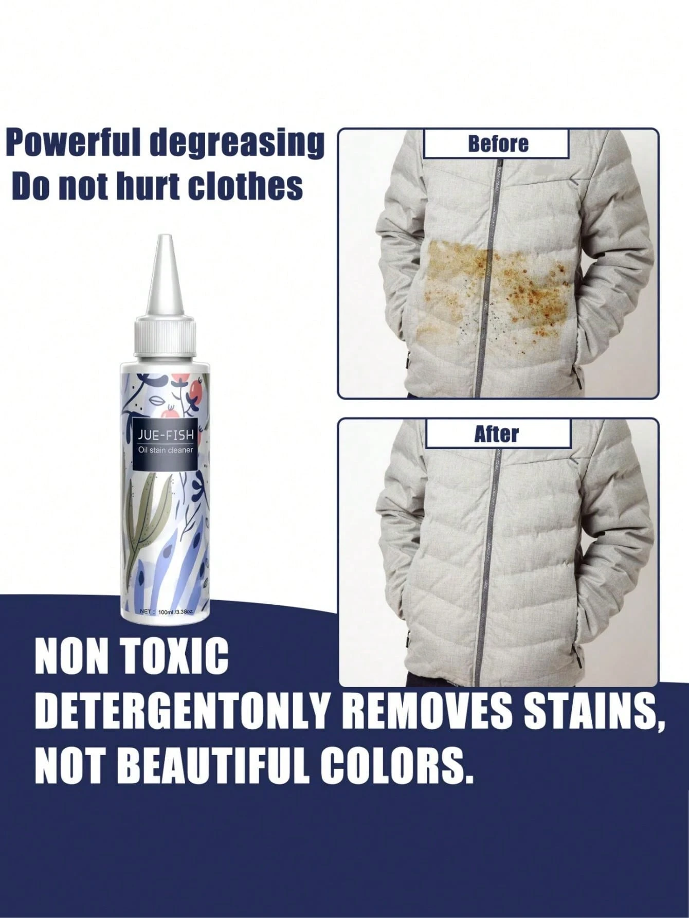 Clothing Stain Removal Spray - Removes Stubborn Oil Stains And Yellowing, Cleaning Solution For ...