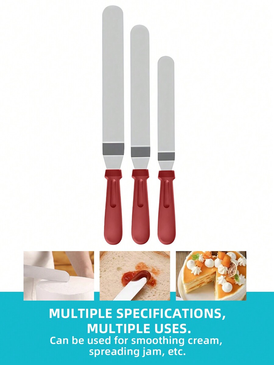 3pcs/Set, 8inches,10inches,12inches, Stainless Steel Curved Spatula ...