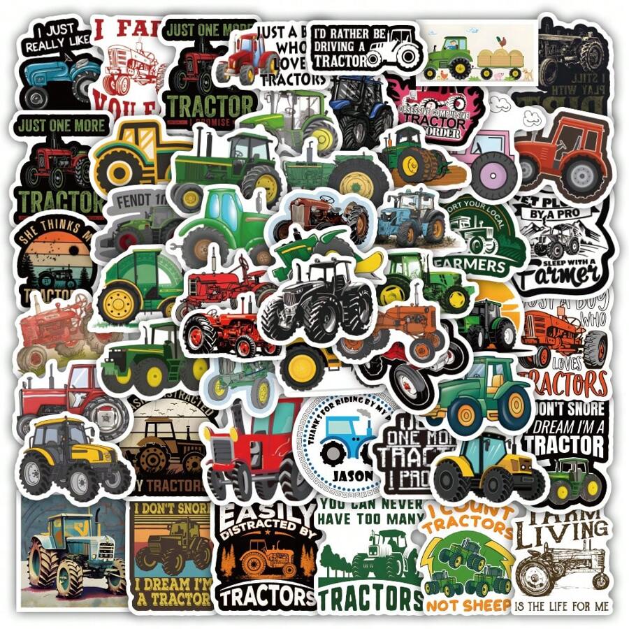 50PCS Tractor Stickers Aesthetic Vinyl Stickers Decals Scrapbook ...