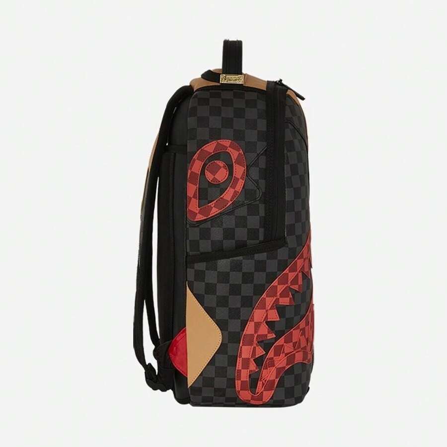 Sprayground Evil Triple Decker DLXSV Backpack Black Check Adjustable ...