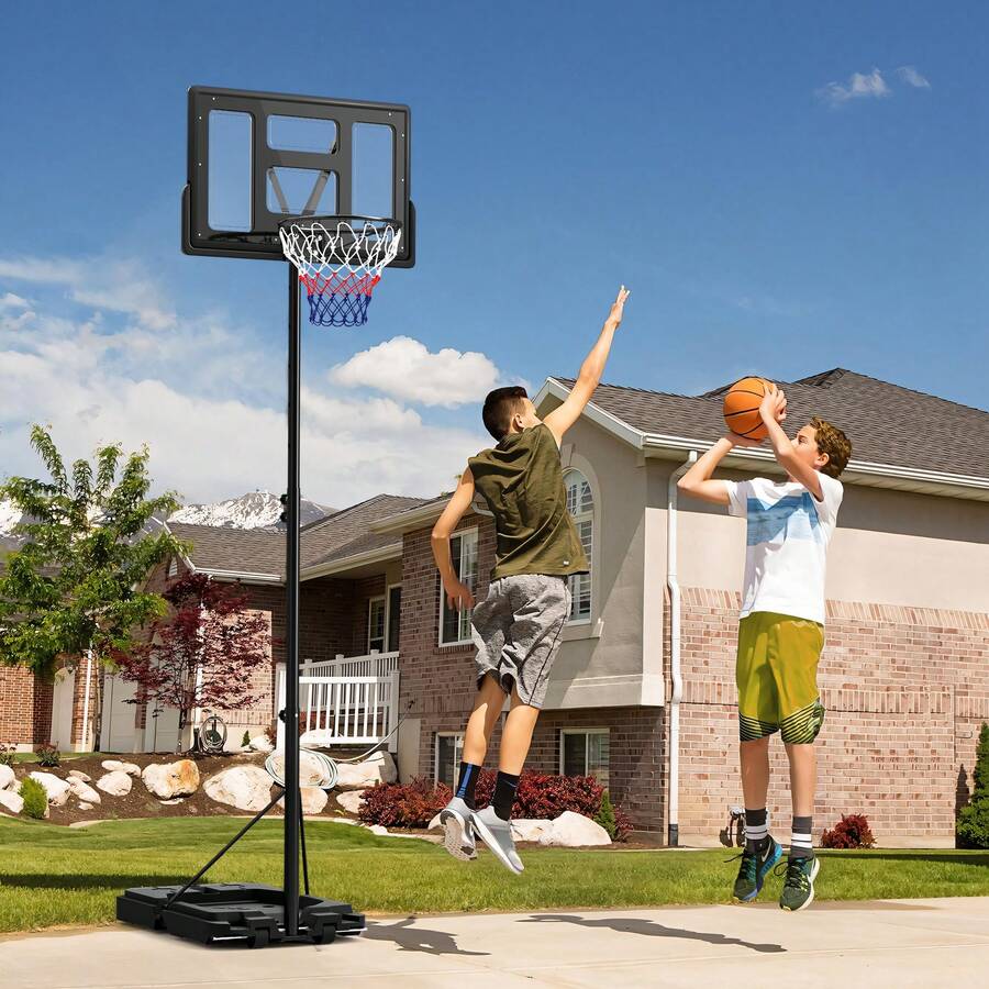 SPORTNOW Basketball Hoop Outdoor, Basketball Hoop And Stand With 10 ...