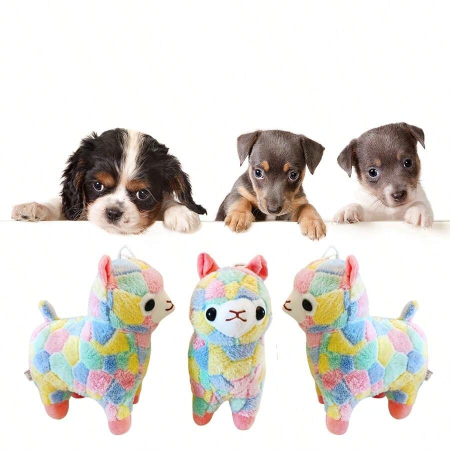 1pc Colorful Alpaca Plush Toy, Dog Sleeping Pillow, Cartoon Design ...