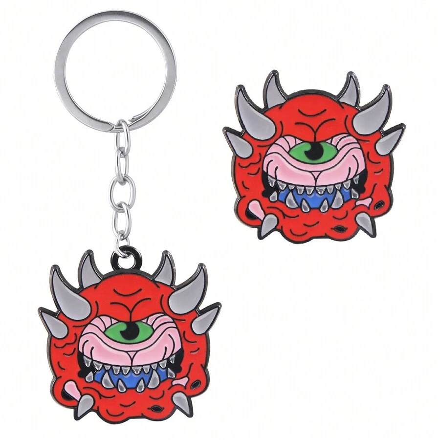 A Giant Brain Demon Keychain Doomsday Theorist Brooch Cute Red Monster ...