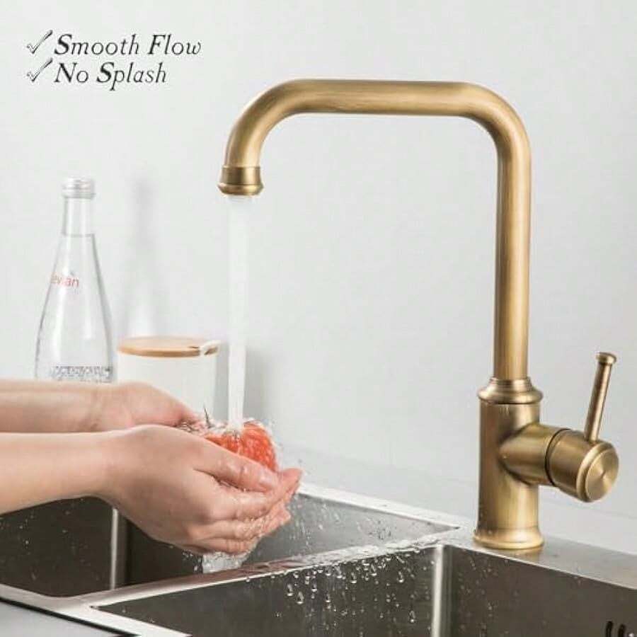 Sink Tap With Swl Spout Antique Brass Lever Sink Taps Contemporary ...