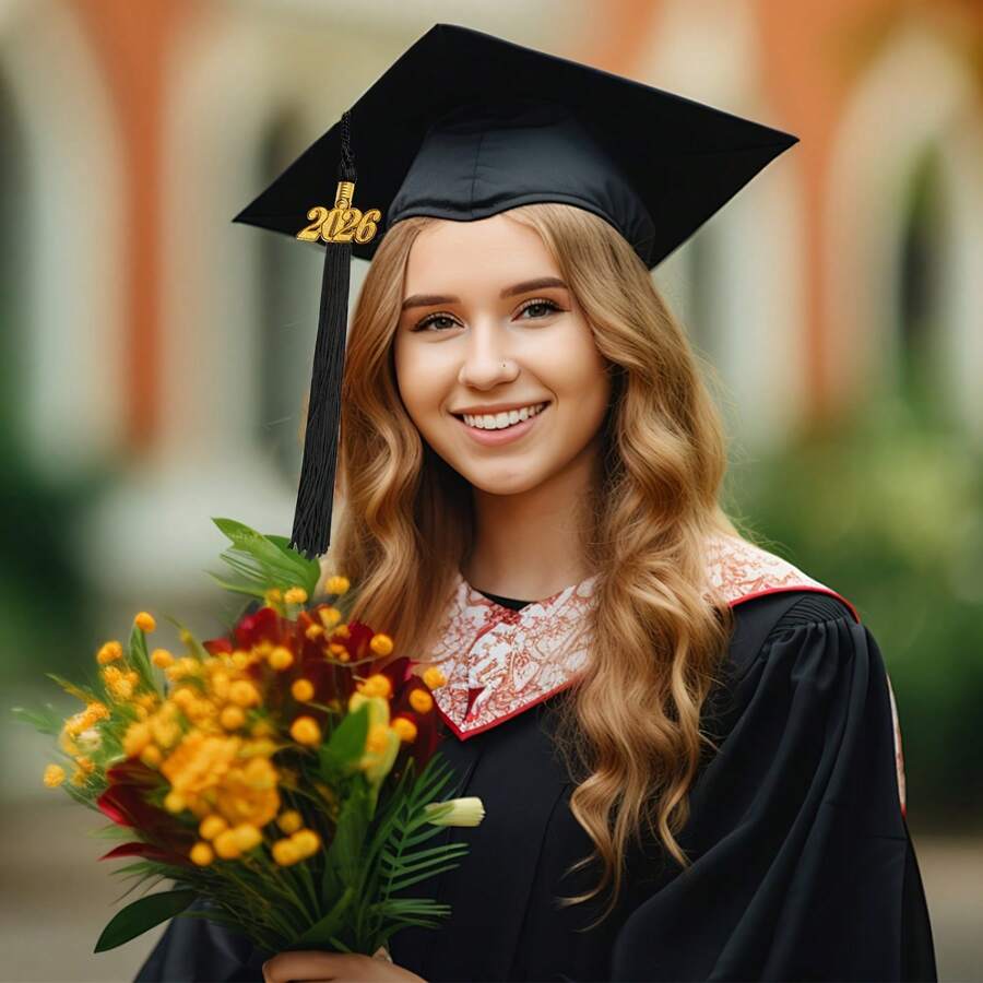 Graduation Matte Adult Cap With 2025 2026 Tassel Unisex Adjustable ...