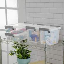 Sterilite 2.7 Qt. Modular Latch Box Plastic, Titanium, Small Storage ...