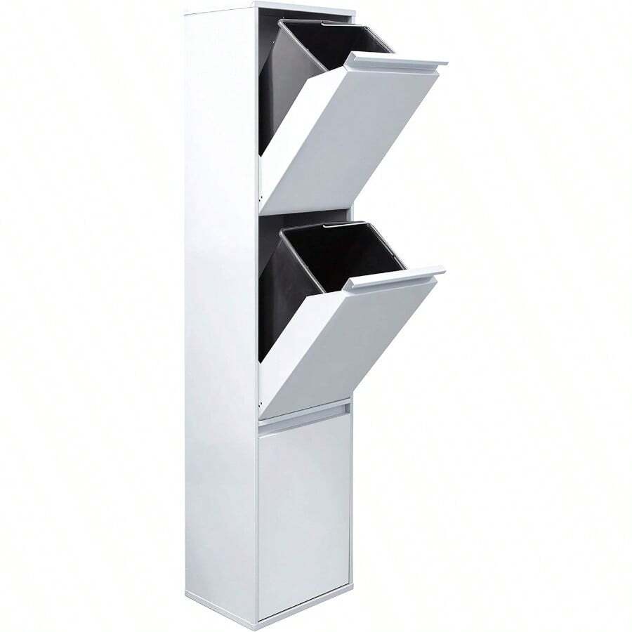 Arregui Basic CR301-B 3-Compartment Steel Trash And Recycling Bin ...