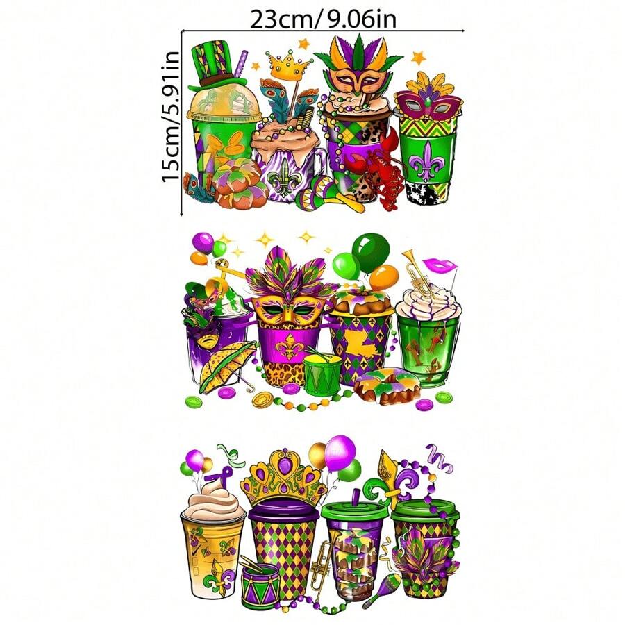 3pcs Maris Heat Transfer Stickers, Designed For Carnival Masks And ...