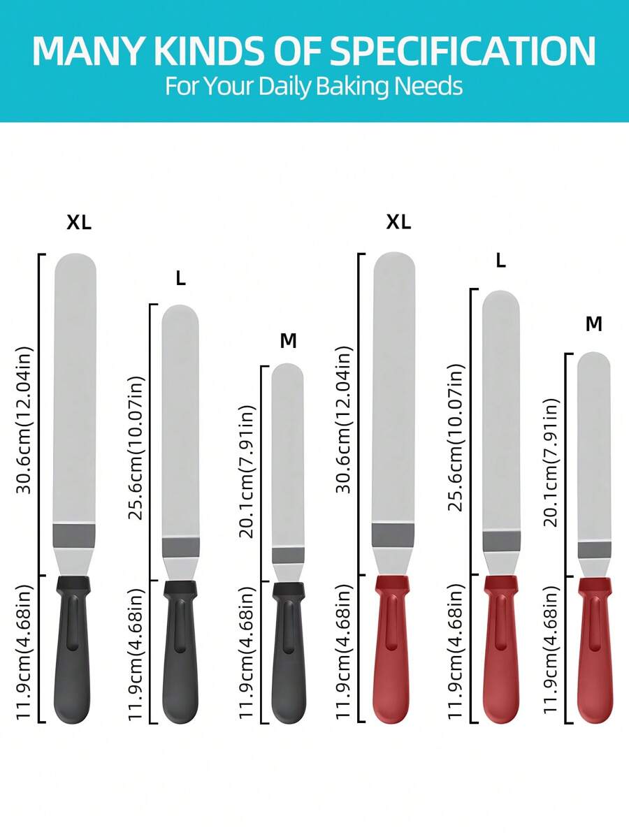 3pcs/Set, 8inches,10inches,12inches, Stainless Steel Curved Spatula ...