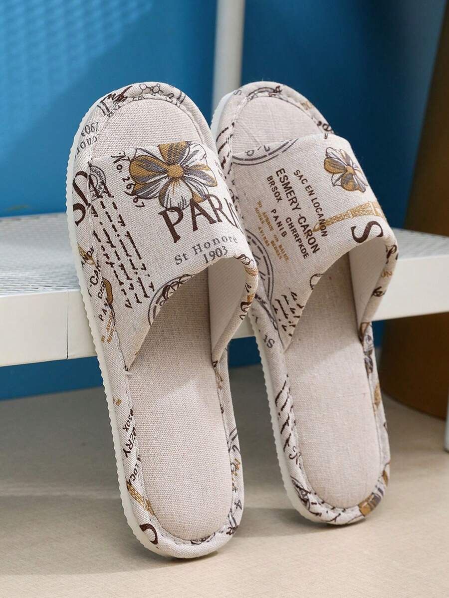 New Style Indoor Slippers, Non-Slip Simple Floral Pattern Slippers ...