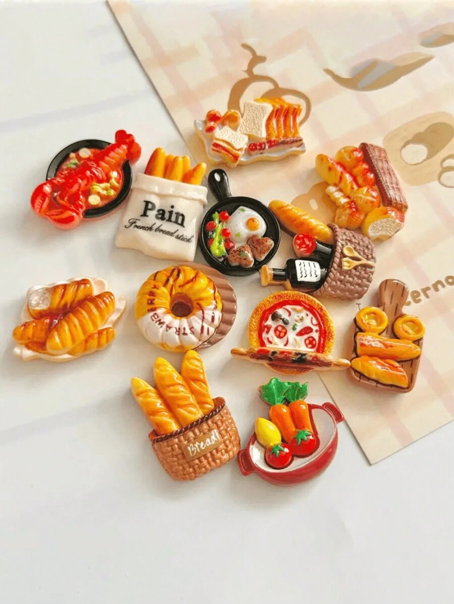 6pcs/12pcs Cute Food Style Fridge Magnets, 3D Food Fridge Magnets ...