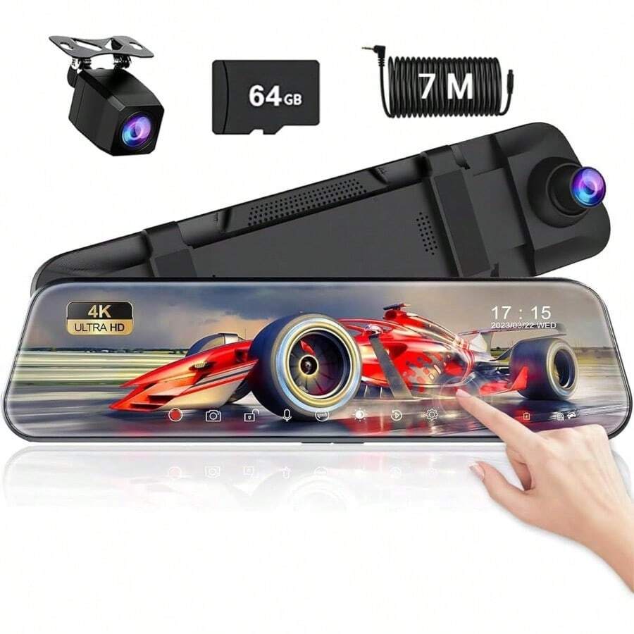 Dash Cam Rear View Mirror Camera Driving Assistant GUANCHI-T33-UK 4K | SHEIN PT