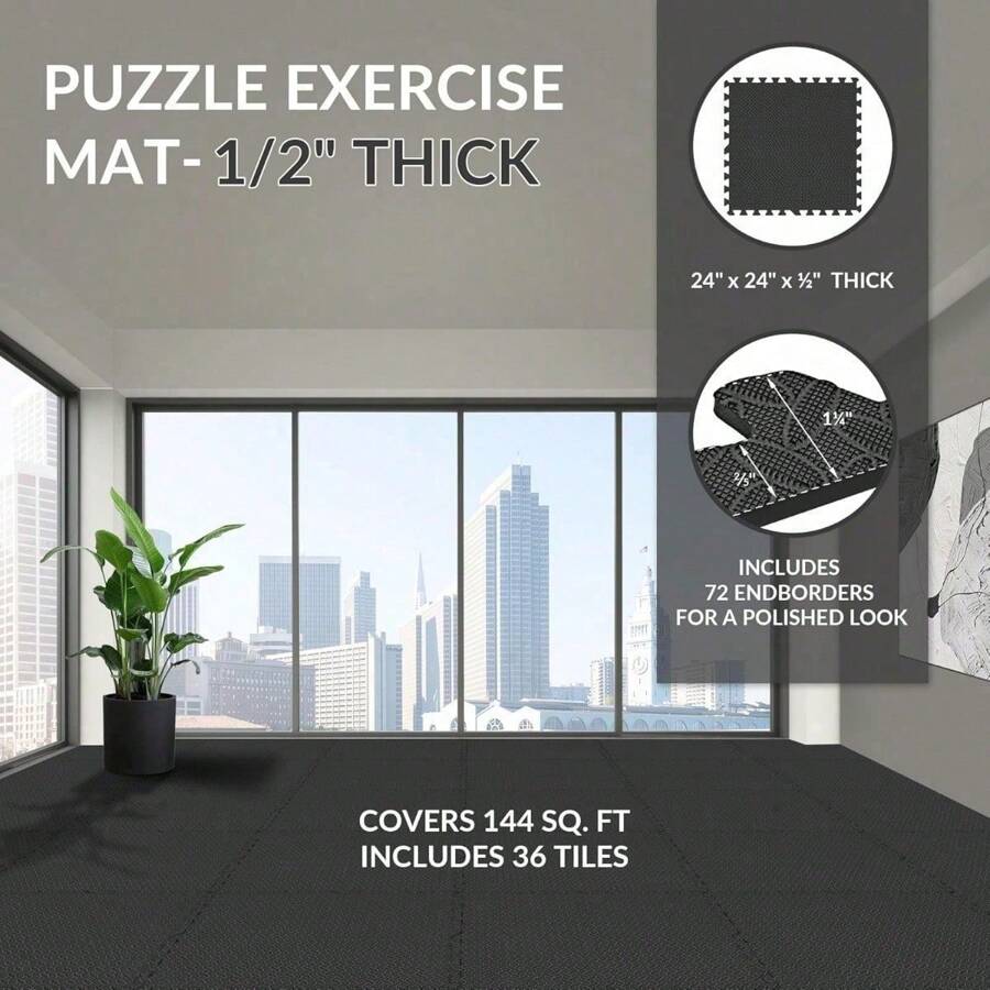 Puzzle Exercise Mat With EVA Foam Interlocking Tiles For MMA, Exercise ...