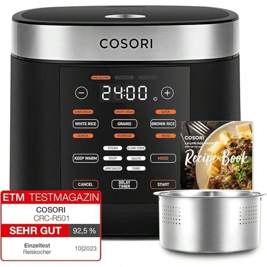 COSORI Rice Cooker Slow Cooker And Steamer With Ceramic Coated Inner ...