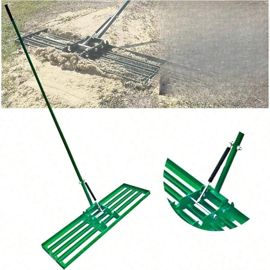 Patent Pending 36 Inch Wide Pneumatic Lawn Leveler Leveling Rake ...