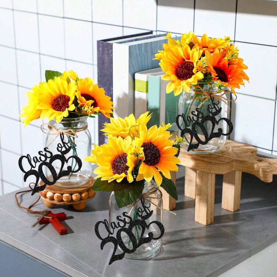 20pcs Class Of 2025 Graduation Confetti Glitter Double Side Grad Party ...