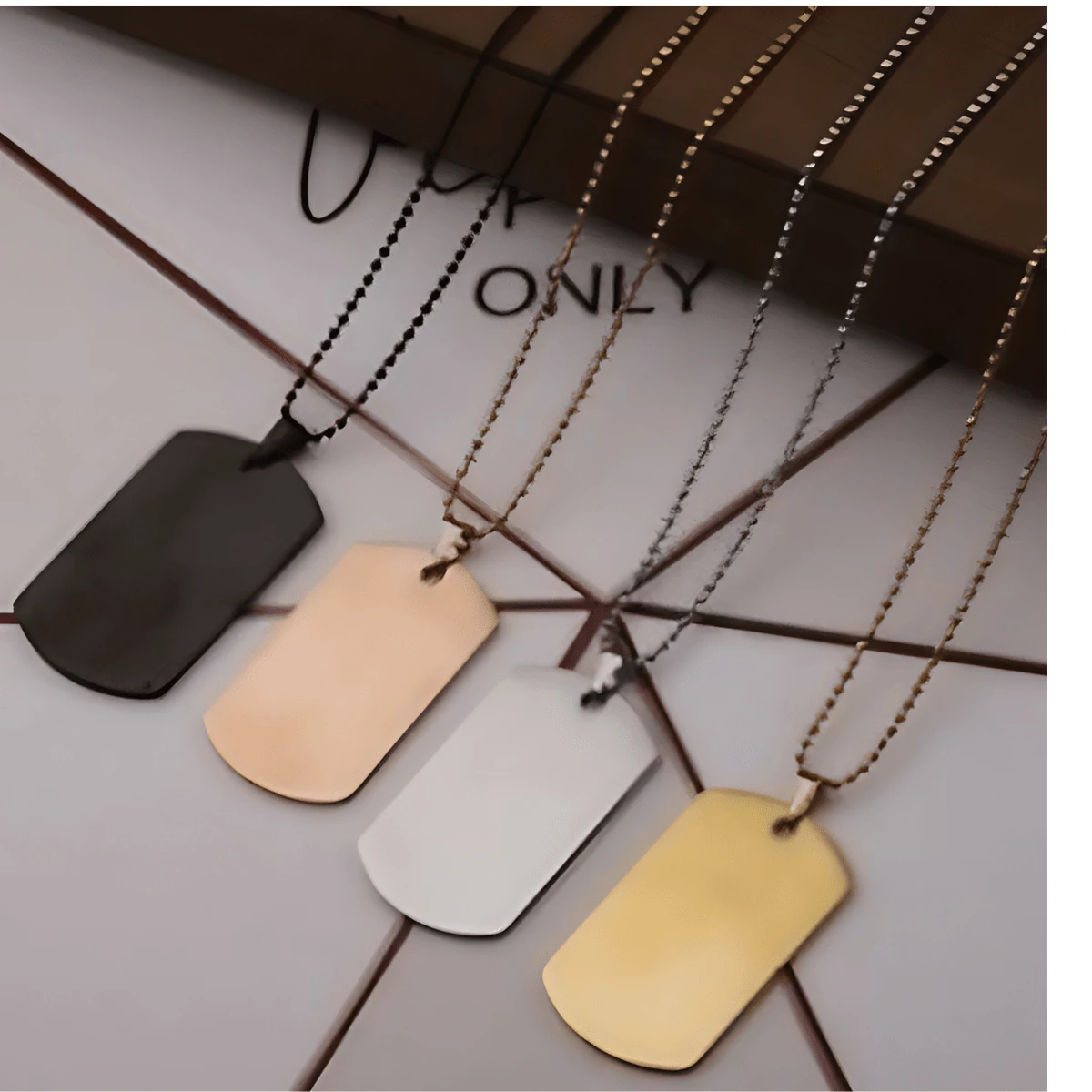 Military Nameplate Chain Stainless Steel Chrome 4 Colors for Sale ...