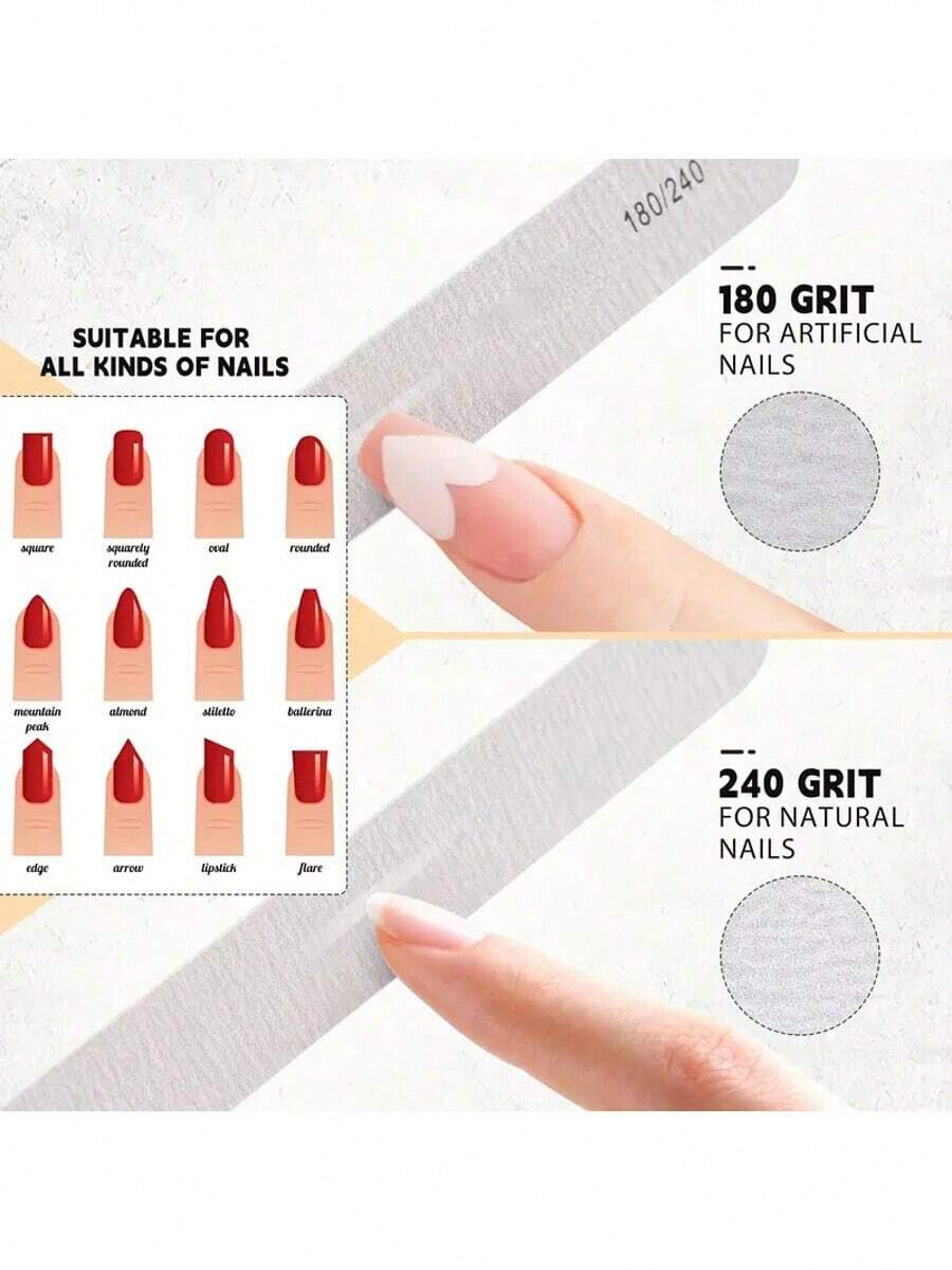 3/5/10PCS High-Quality Double-Sided Nail Files, 180/240 Grit - Durable ...