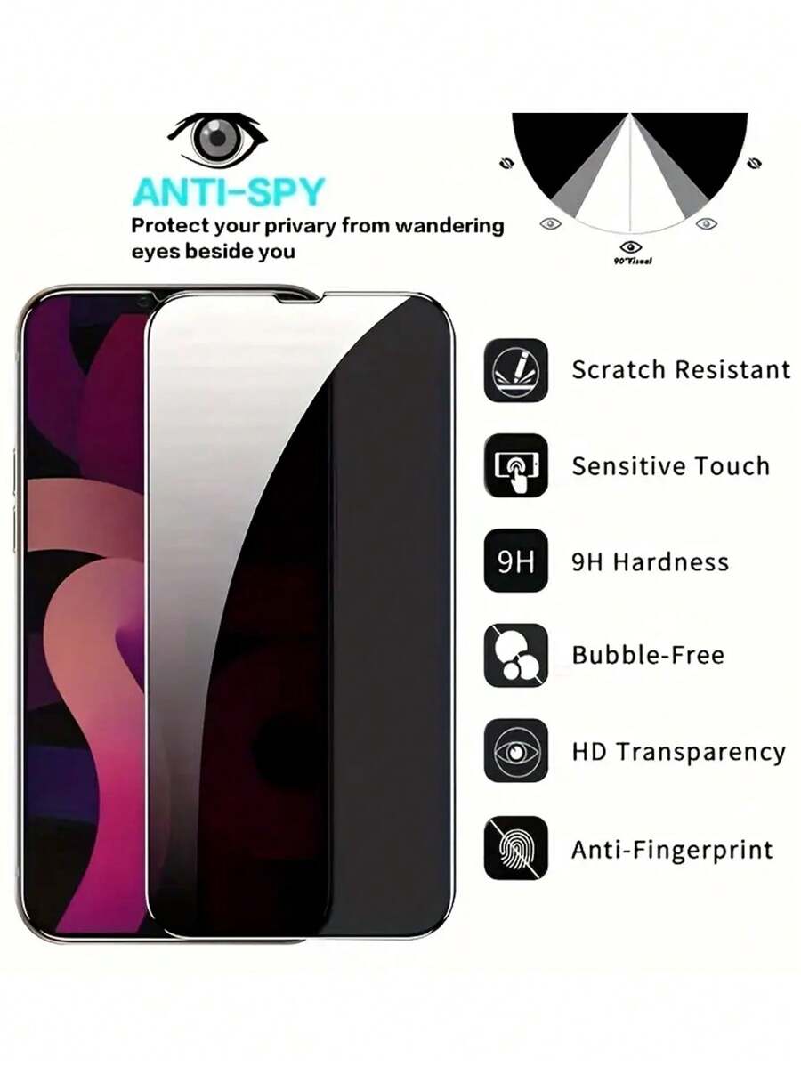 3 Pieces Anti-Peep Tempered Glass Compatible With Iphone 16e 14 11 13 ...