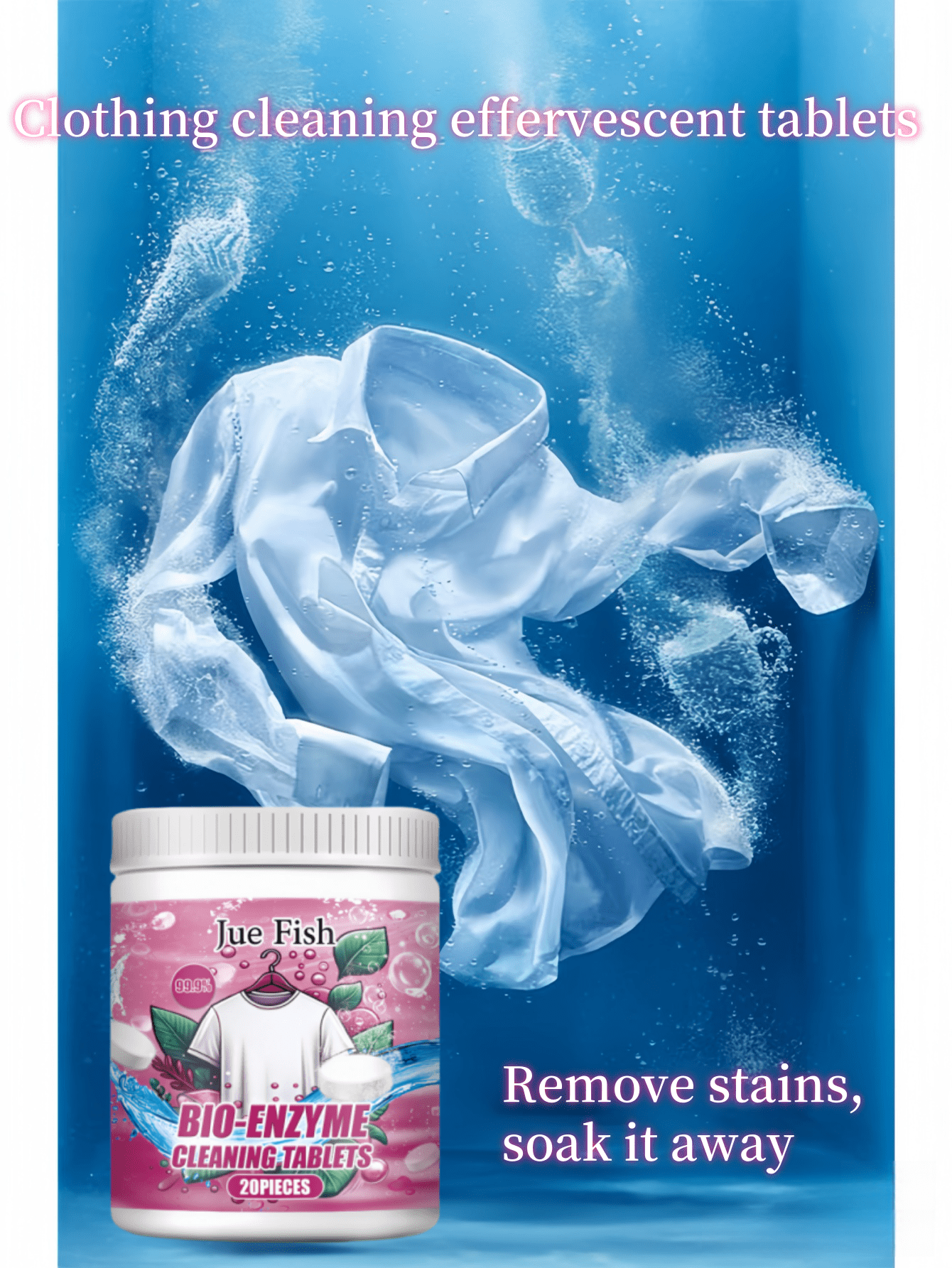 Laundry Effervescent Cleansing Tablets, Biological Enzyme Stain Removal Salt, Fragrant And Clean ...