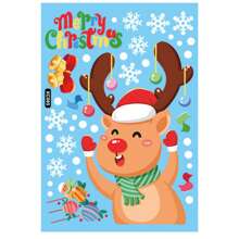 Christmas Window Clings Cute Santa Snowman Penguin Window Stickers ...