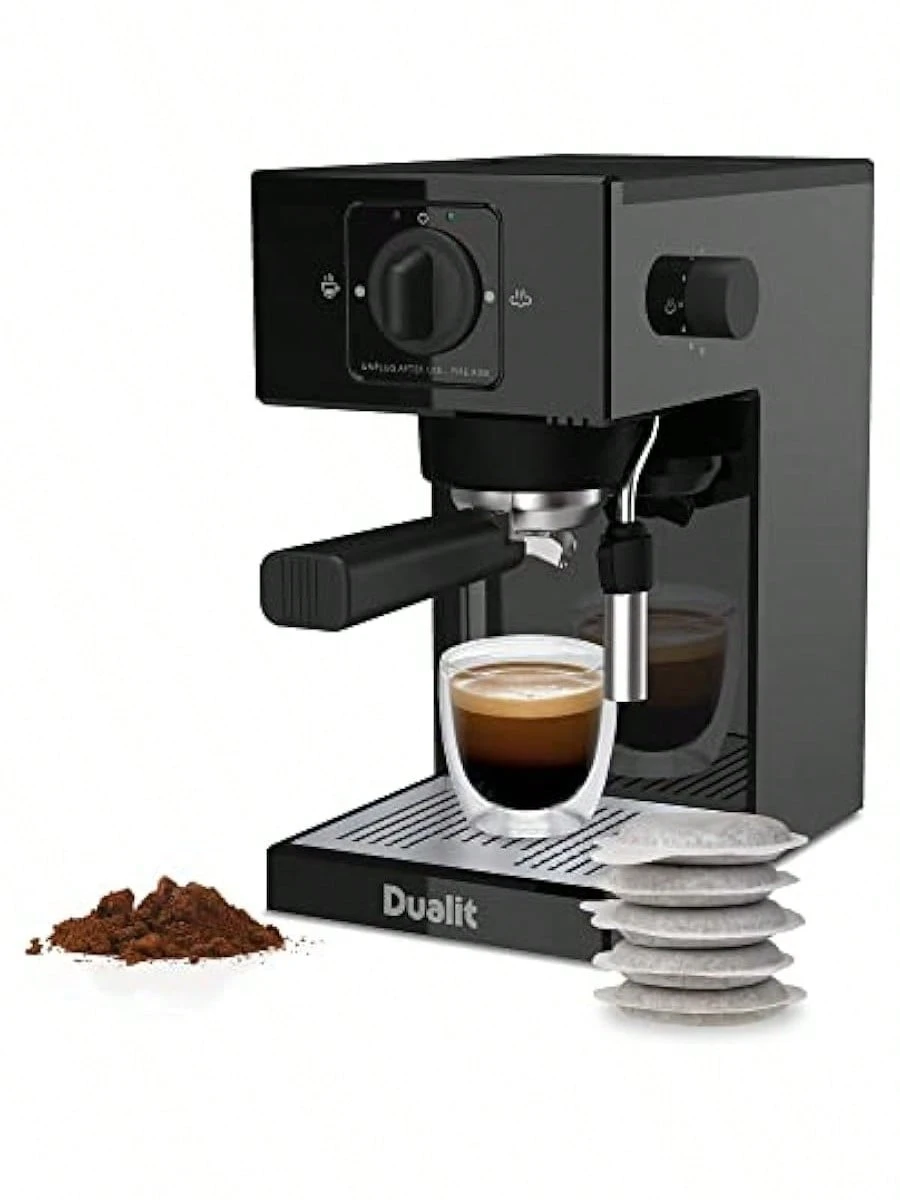 Dualit Espresso Coffee Machine | 1.4L Capacity | Black | Manual Dosing ...