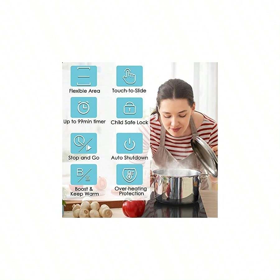 Induction Hob Plug In Electric Cooktop 2800W 13Amp Flex Zone For BBQ ...