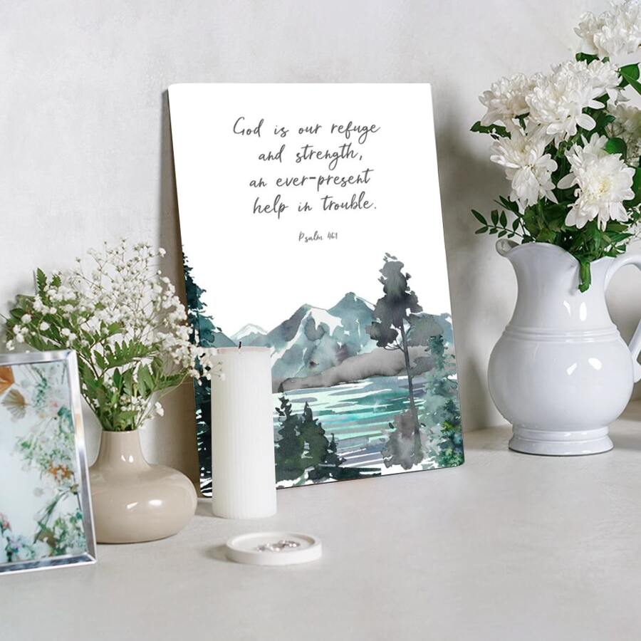 1 Pc Framed God Is Our Refuge Christian Wall Art Print, Psalm 46 1 ...