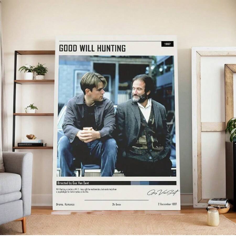 Good Will Hunting Movie Poster With Two Main Characters Sitting Art On ...