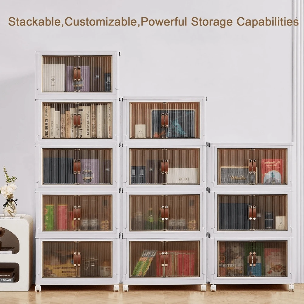 5-Layer Plastic Storage Box With Lid, 20 Gallons Per Layer, Stackable ...