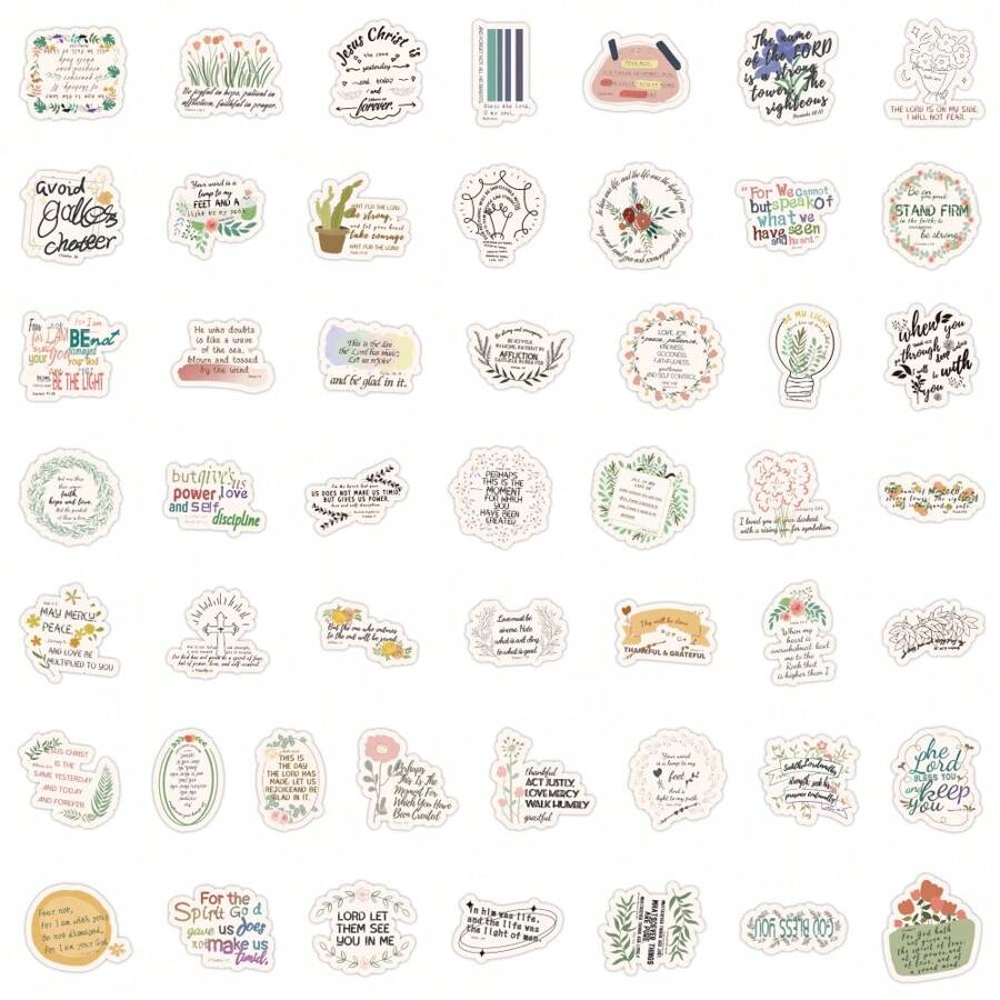 50 PCS Bible Stickers, Inspirational Christian Stickers Vinyl ...