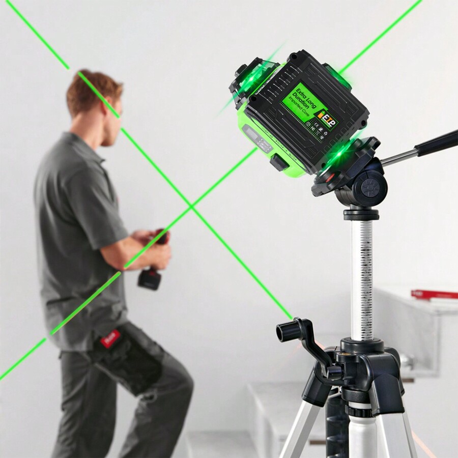 ONEVAN Niveles láser 4D de 16 líneas, herramienta de nivelación de medición autonivelante, 360 ...