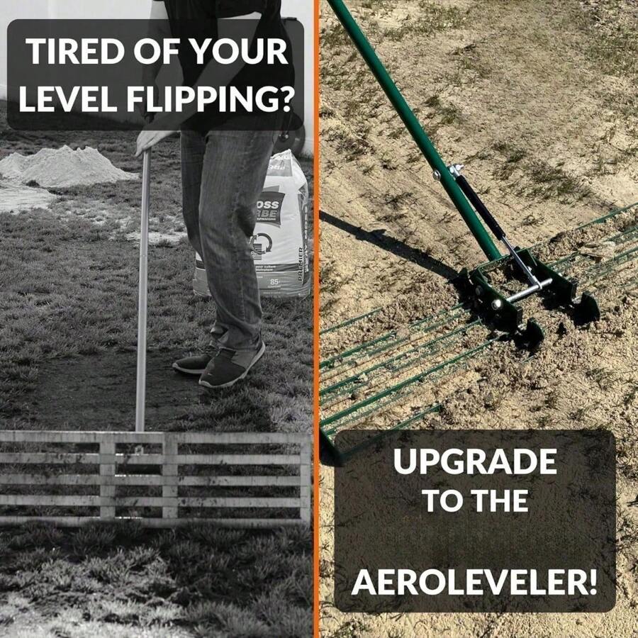 Patent Pending 36 Inch Wide Pneumatic Lawn Leveler Leveling Rake ...