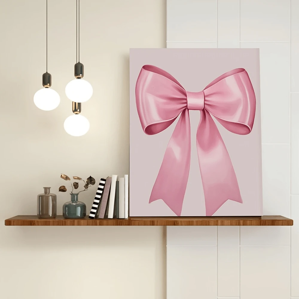 1 Canvas Mural, Light Pink Watercolor Ribbon Print, Suitable For Home ...