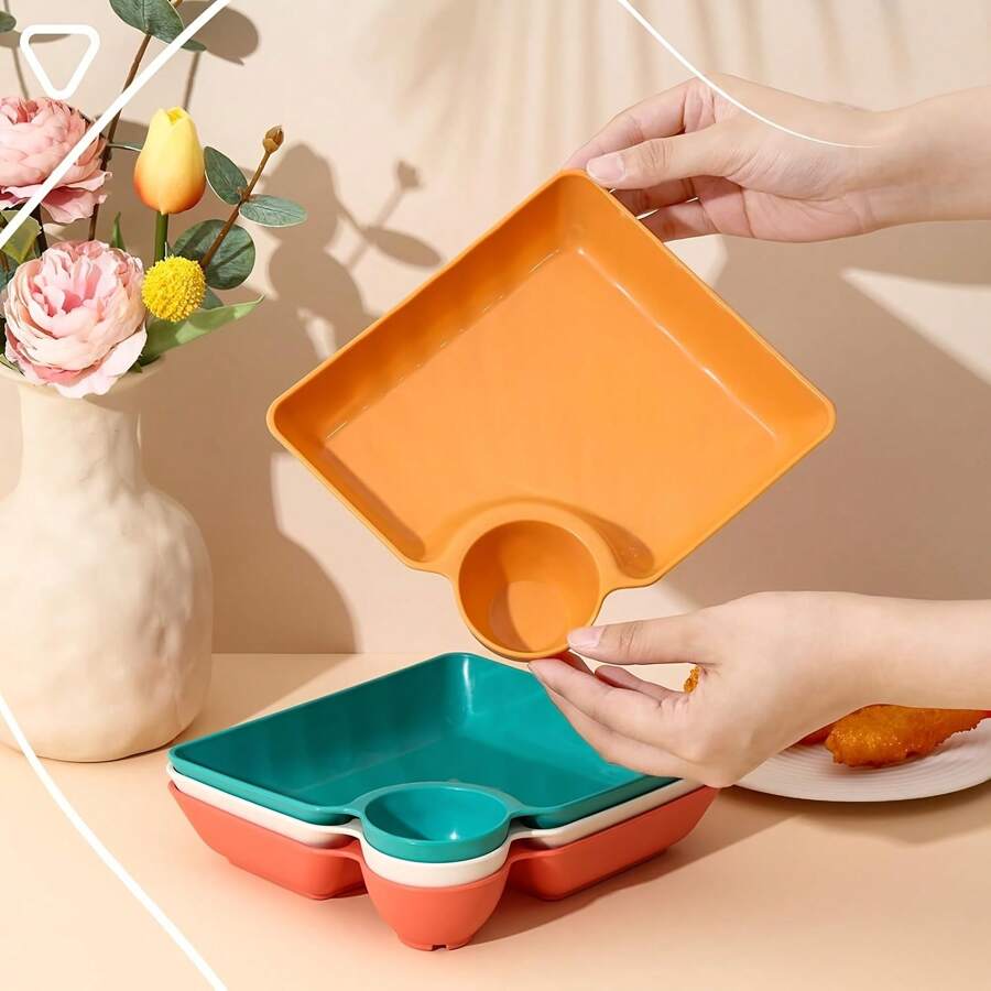 Latest 8 Pcs Dumpling Plates With Sauce Compartment, Serving Platter ...