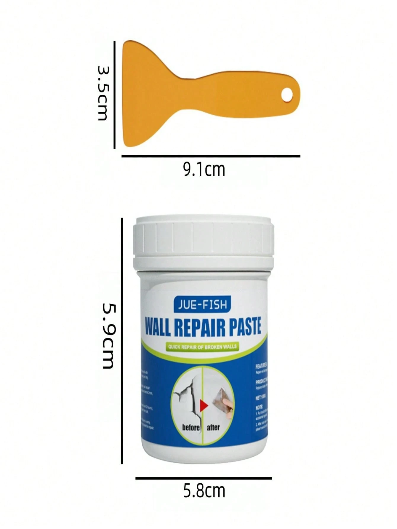 100g Wall Repair Putty With Applicator Knife, Covers Stains, Suitable ...