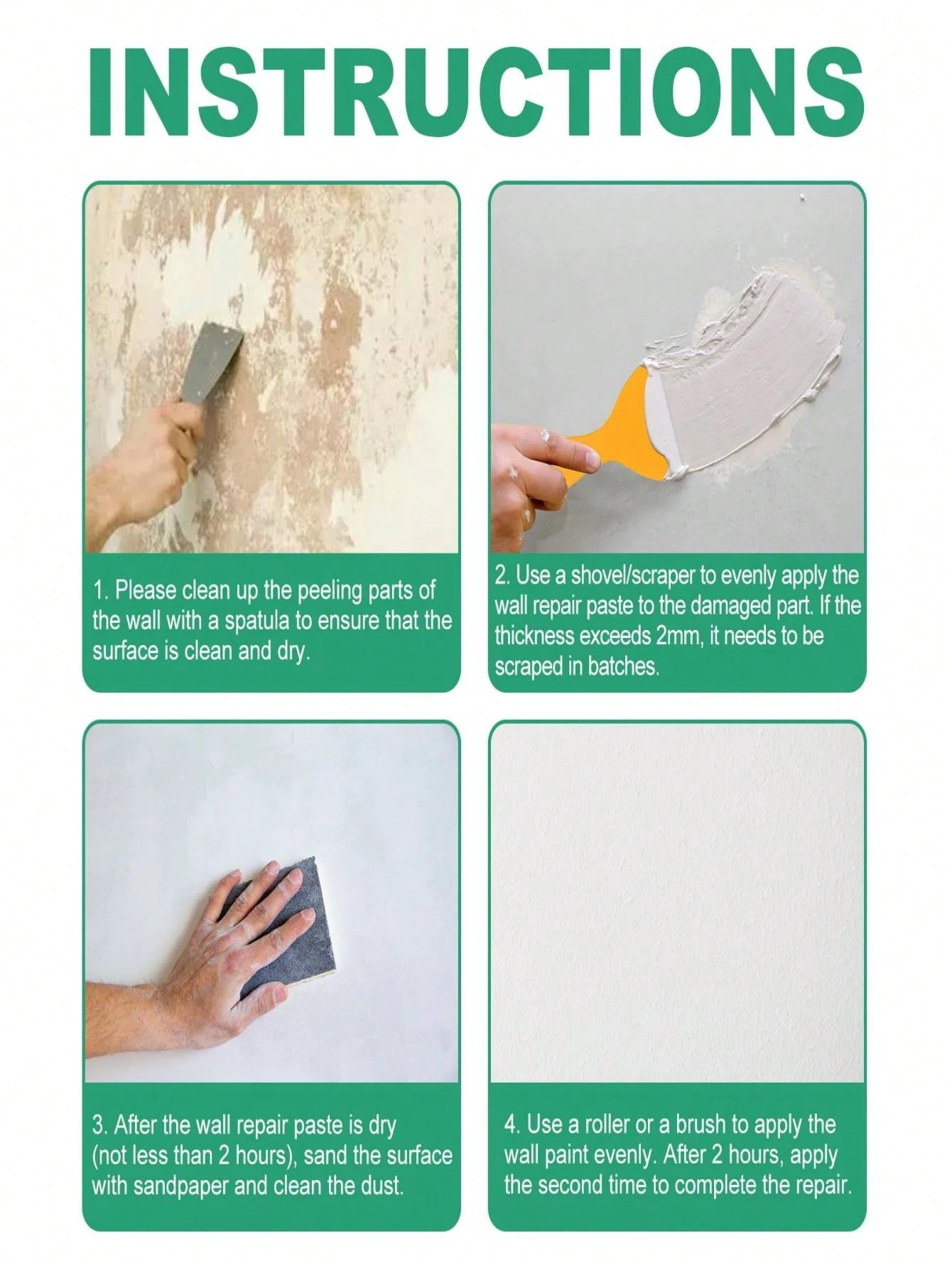 100g Wall Repair Putty With Applicator Knife, Covers Stains, Suitable ...