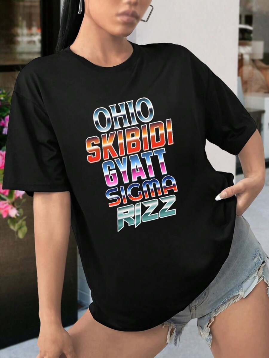 Funny Ohio Skibidi Rizz Gyatt Sigma Women T-Women's Shirt For Meme ...