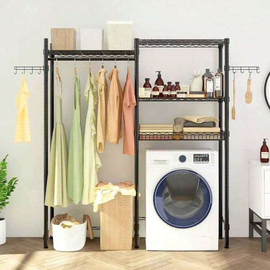 Freestanding Laundry Room Clothes Drying Rack For Over Washer And Dryer ...