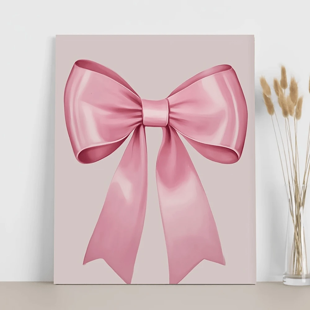1 Canvas Mural, Light Pink Watercolor Ribbon Print, Suitable For Home ...