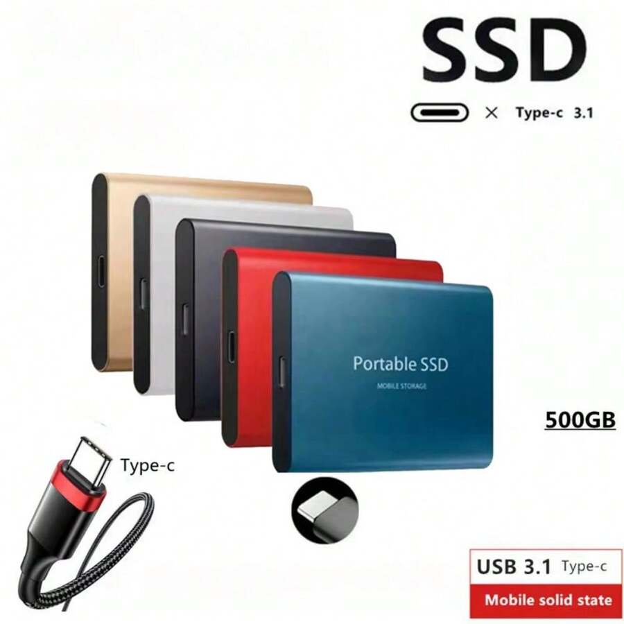 500G Portable HDD, 64G/128G Portable SSD, USB3.1 External HDD, Expansion HDD | SHEIN UK