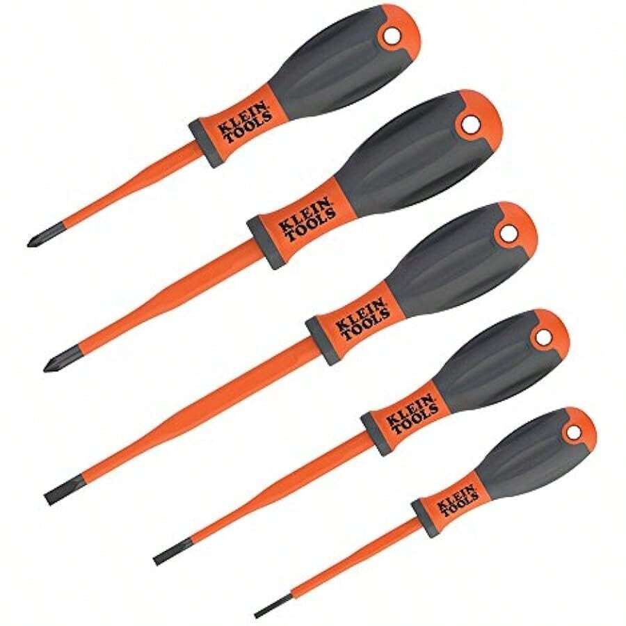 VDE Insulated Screwdriver Set 5-Piece With Ergonomic Handles VDE Approved Klein Tools 32268INS ...