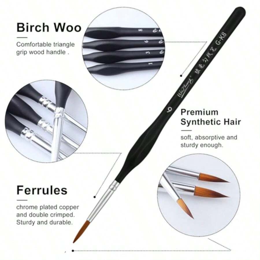 11pcs Mini Fine Tip Brush Set, Micro Detail Painting Brushes Suitable ...