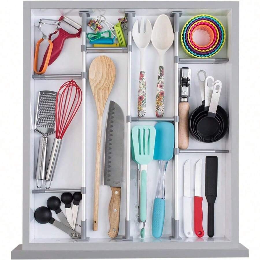Kitchen Drawer Organizer For Silverware Utensils Flatware 18 Dividers ...