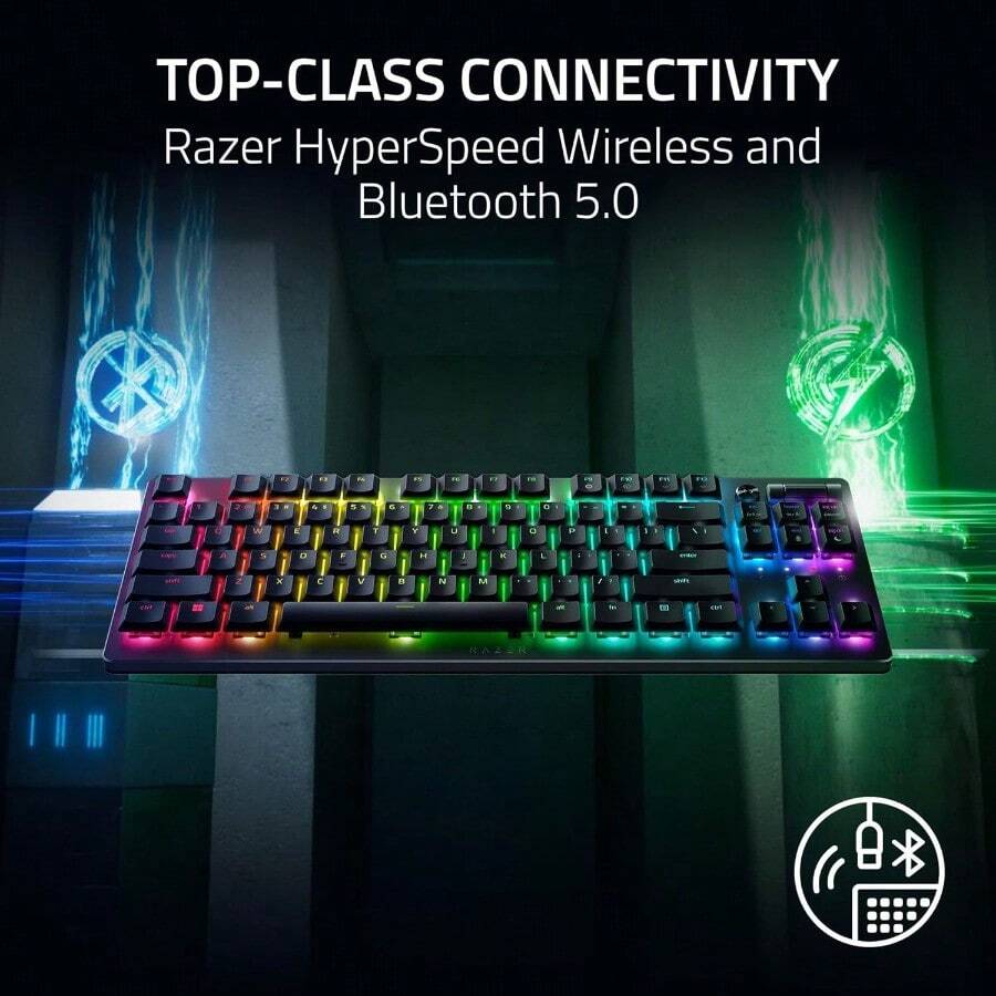 Razer DeathStalker V2 Pro Tenkeyless Red Switch - Wireless Low-Profile Optical Gaming Keyboard ...