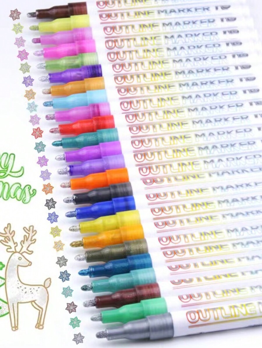 Cadeau de la Saint-Valentin, 24 marqueurs fluorescents à double trait ...