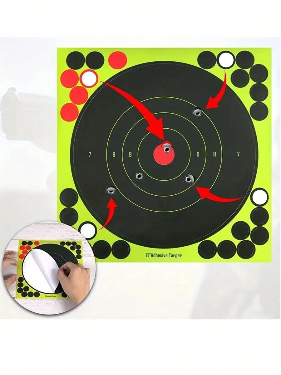 5pcs Fluorescent Green Shooting Target Shooting Sticker, Adhesive Bow ...